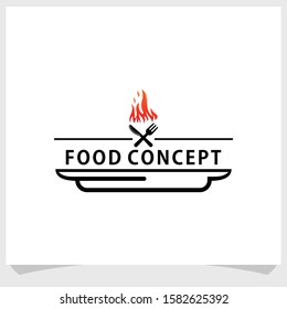 Plate Roast Logo Design Concept Restaurant Stock Vector (Royalty Free ...