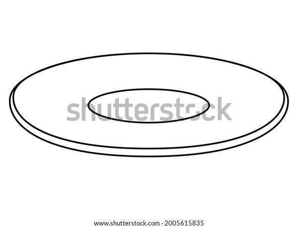 Plate Saucer Vector Linear Picture Coloring Stock Vector (Royalty Free ...