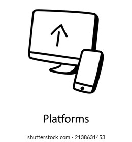Platforms Hand Drawn Icon Editable Easy Stock Vector (Royalty Free ...