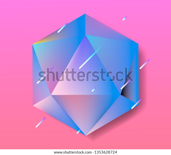 Platonic Solid Icosahedron Convex Polyhedron Neon Stock Vector (Royalty ...