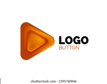 Play Arrow Download Button Icon Minimal Stock Vector (Royalty Free ...