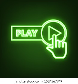 Play Button Icon Hand Sign Green Stock Vector (Royalty Free) 1524567749 ...