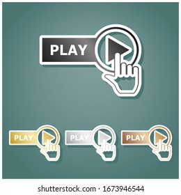 Play Button Icon Hand Sign Set Stock Vector (Royalty Free) 1673946544 ...
