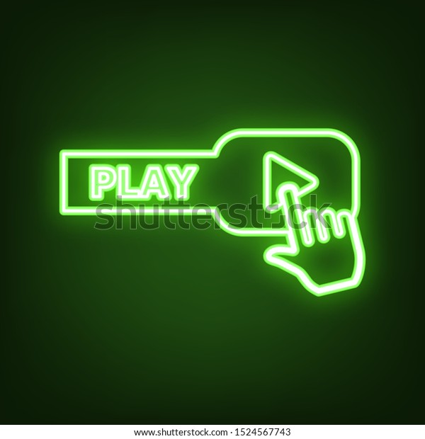 Play Button Icon Hand Sign Green Stock Vector (Royalty Free) 1524567743 ...