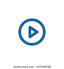 Play Button Icon Outline Flat Round Stock Vector (Royalty Free ...