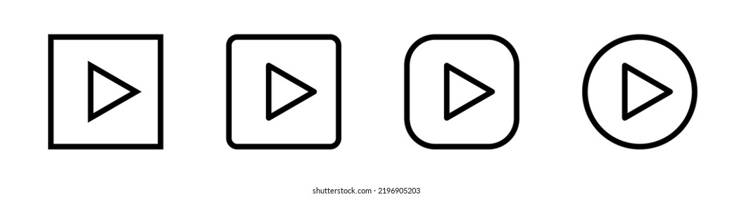 Play Button Icons Set Symbol On Stock Vector (Royalty Free) 2196905203 ...