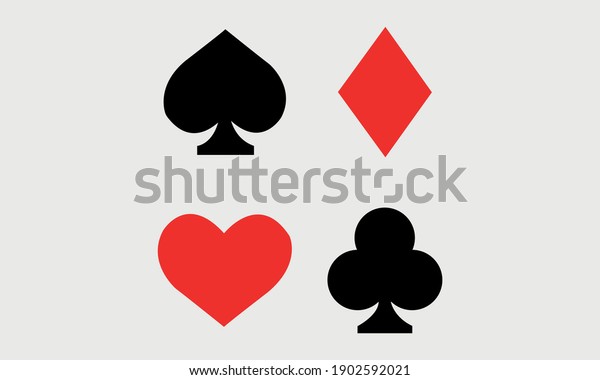 Play Card Suits Vector Clip Art Stock Vector (Royalty Free) 1902592021