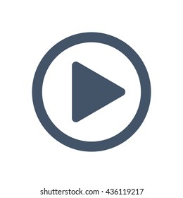 Play Icon Flat Design Style Stock Vector (Royalty Free) 436119217 ...