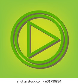 Glossy Rounded Rectangle Play Button Icon Stock Vector (Royalty Free ...