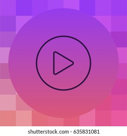 Cute Round Play Button Isolated On Stock Illustration 1656381385 ...