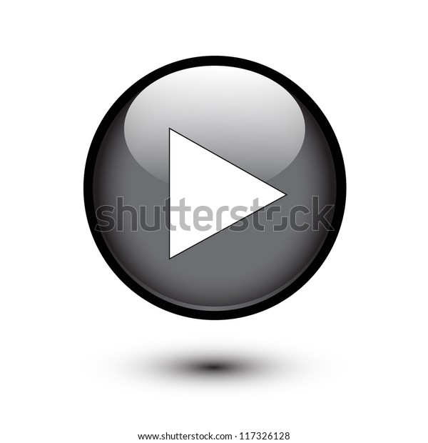 Play Icon On Black Glossy Button Stock Vector (Royalty Free) 117326128