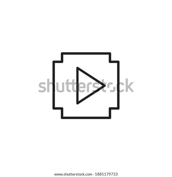 Play Icon Outline Start Symbol Pixel Stock Vector (Royalty Free ...