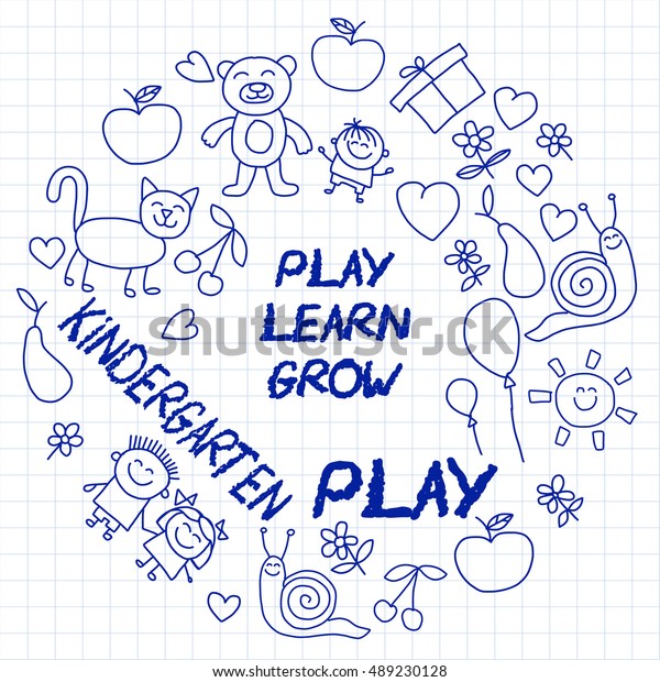 Play Learn Grow Together Vector Image Stock Vector (Royalty Free ...