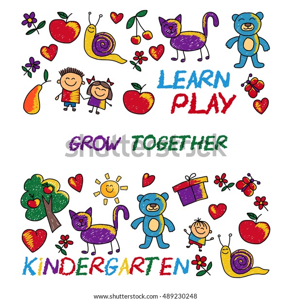 Play Learn Grow Together Vector Image Stock Vector (Royalty Free ...