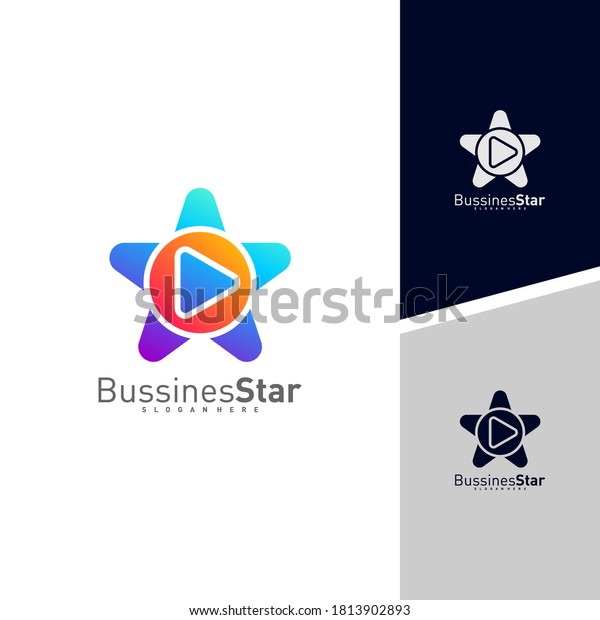 Play Star Logo Template Design Vector Stock Vector (Royalty Free ...