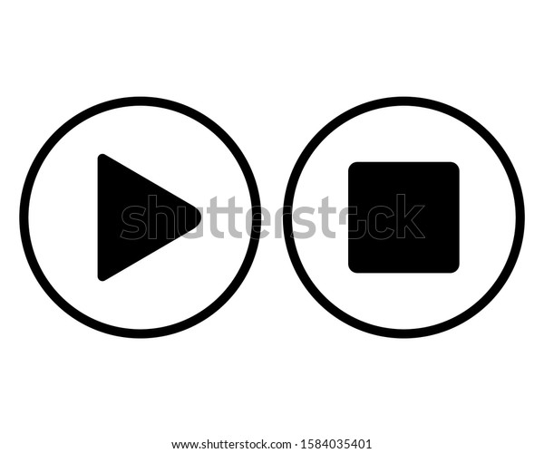 Play Stop Button Icon Design Play Stock Vector (Royalty Free ...