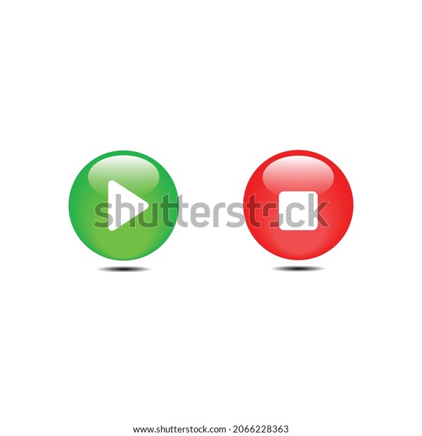 Play Stop Icon Glossy Buttons Vector Stock Vector (Royalty Free ...