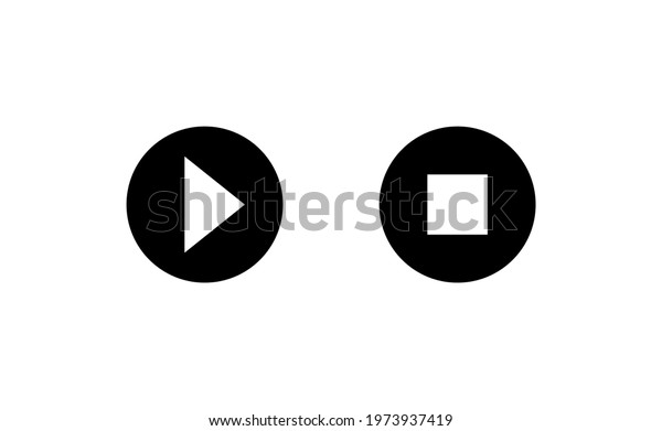 Play Stop Icon Vector Illustration Stock Vector (Royalty Free ...
