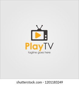 Play Tv Logo Template Design Stock Vector (Royalty Free) 1201183249 ...