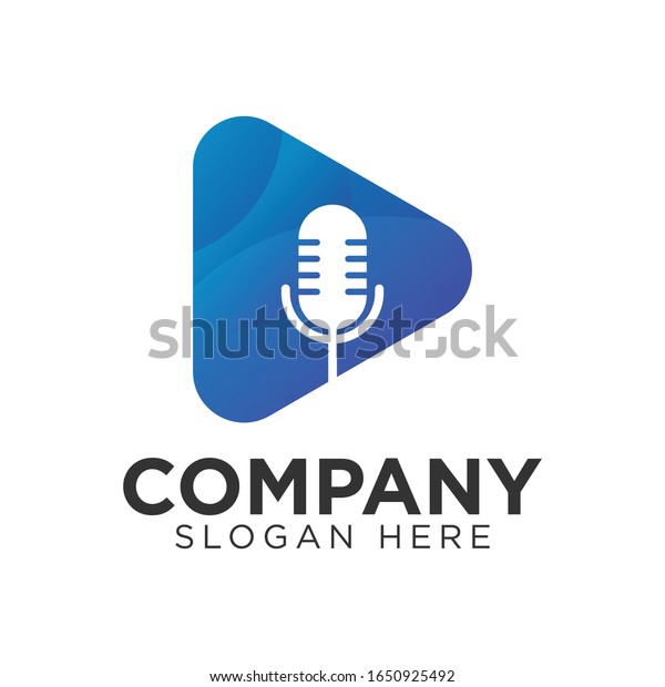 Play Voice Logo Design Template Stock Vector (Royalty Free) 1650925492 ...