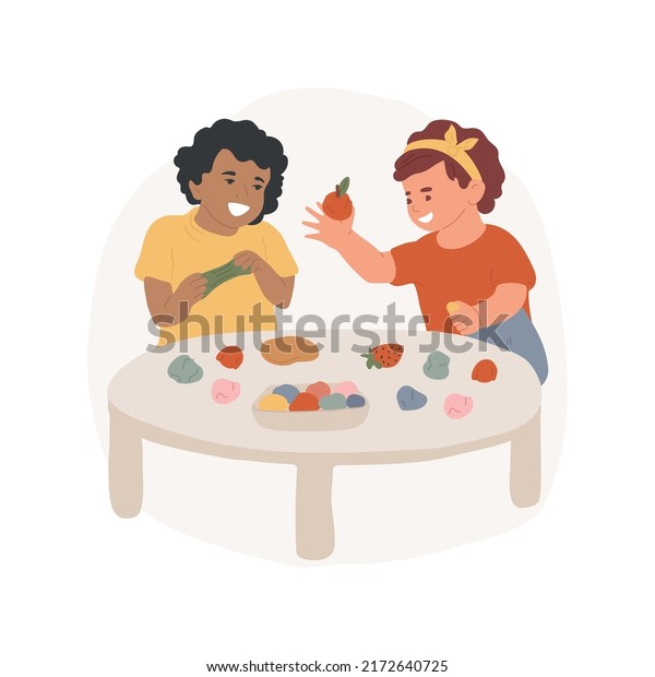 Playdough Modelling Isolated Cartoon Vector Illustration: เวกเตอร์สต็อก ...