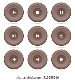 Player Buttons Set On White Background Stock Vector (Royalty Free ...