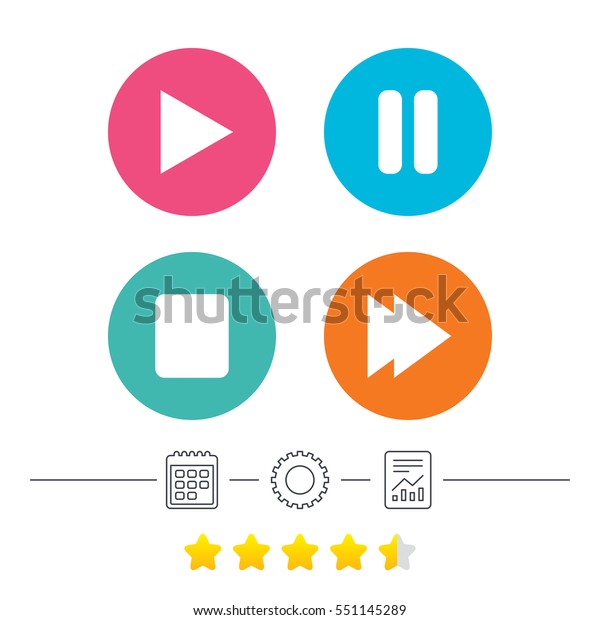 Player Navigation Icons Play Stop Pause Stock Vector (Royalty Free ...