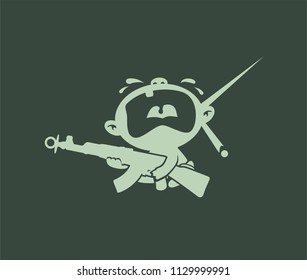 Skull Soldier Awm Guns Cross Stock Vector (Royalty Free) 2134844457