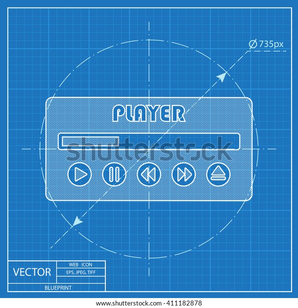 Player Ui Icon Blueprint Style Stock Vector (Royalty Free) 411182878 ...