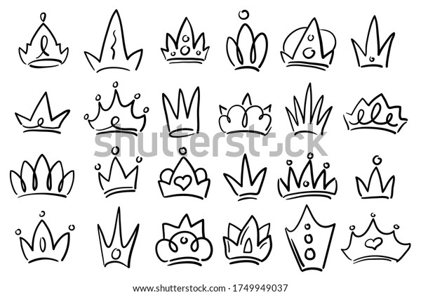 Playful Crown Set On White Background Stock Vector (Royalty Free ...