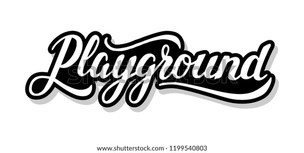 Playground Calligraphy Template Text Your Design: vector de stock ...