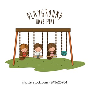 Illustration Stickman Kids Playing Park Stock Vector (Royalty Free ...