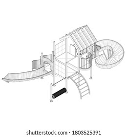 Contour Playground Black Lines On White Stock Vector (Royalty Free ...