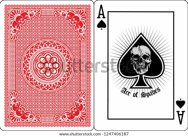 Playing Card Ace Spades Skull Stock Vector (Royalty Free) 1247406187 ...