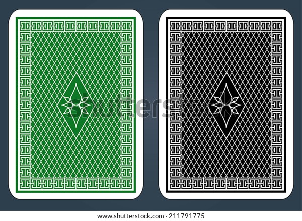 Playing Card Back Designs Green Black Stock Vector (Royalty Free ...