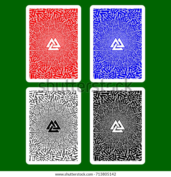 Playing Card Back Designs Valknut Vector: เวกเตอร์สต็อก (ปลอดค่า ...