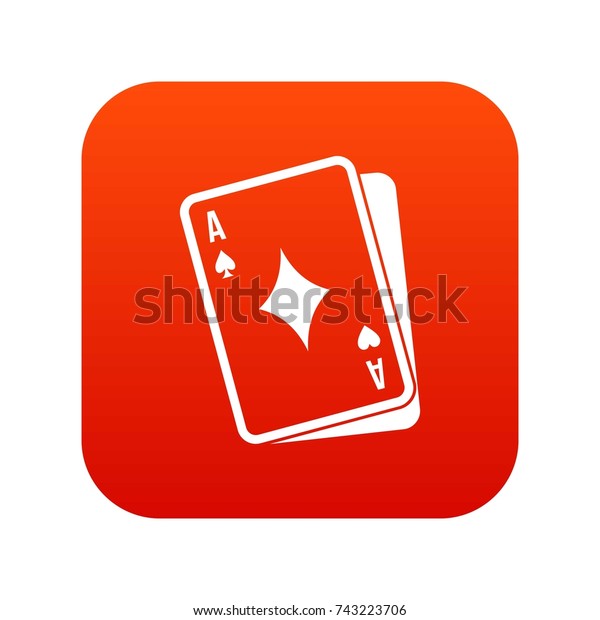 Playing Card Icon Digital Red Any: vector de stock (libre de regalías ...