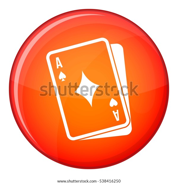 Playing Card Icon Red Circle Isolated Stock Vector (Royalty Free ...