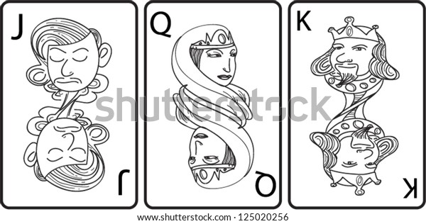 Playing Card Jackqueenking Stock Vector (Royalty Free) 125020256 ...