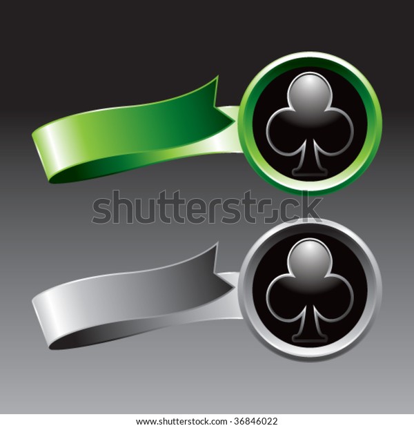Playing Card Suit Ribbons Colored Green Stock Vector (Royalty Free ...