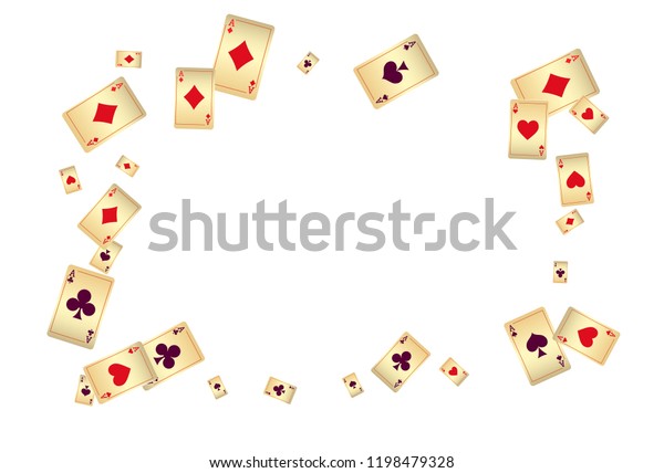 Playing Cards Border On Black Background Stock Vector (Royalty Free ...