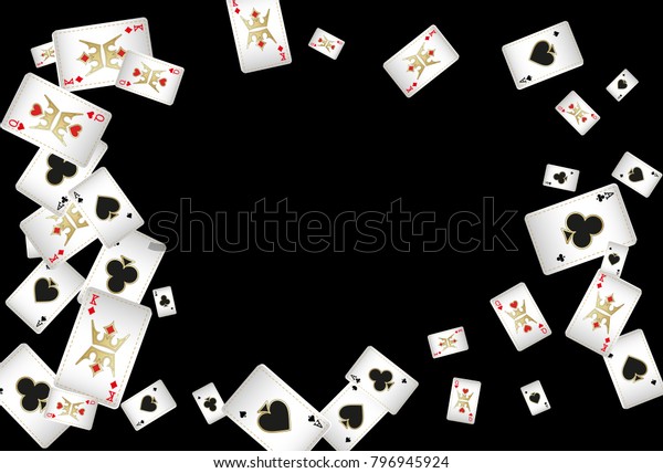 Playing Cards Border On Black Background Stock Vector (Royalty Free ...