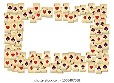 Playing Cards Border On White Background Stock Vector (Royalty Free ...