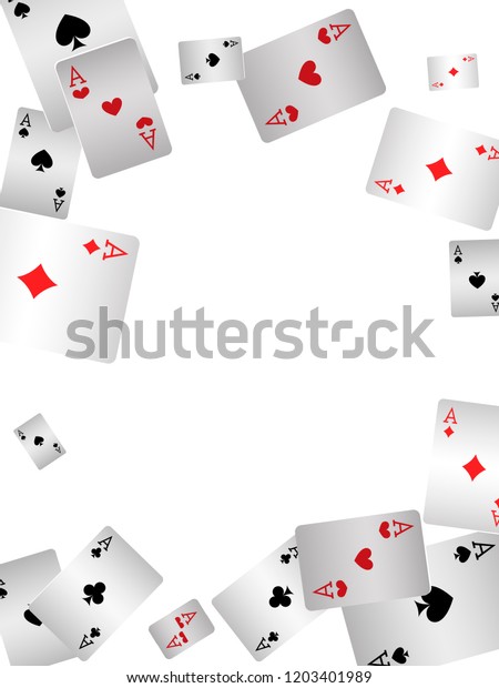 Playing Cards Border On White Background Stock Vector (Royalty Free ...