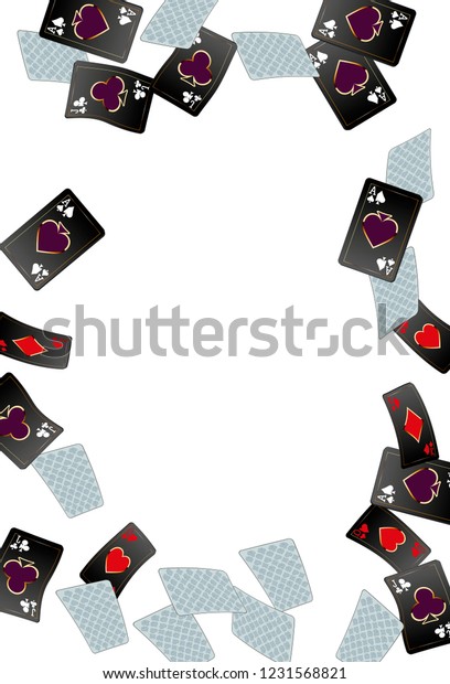 Playing Cards Border on White Background. Vector illustration