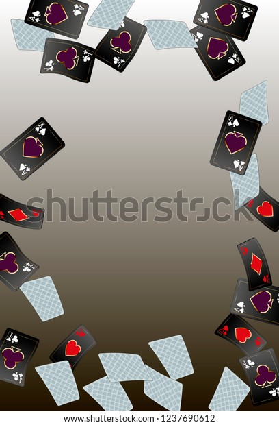 Playing Cards Border On White Background Stock Vector (Royalty Free ...