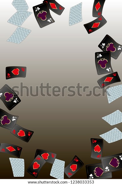 Playing Cards Border On White Background Stock Vector (Royalty Free ...