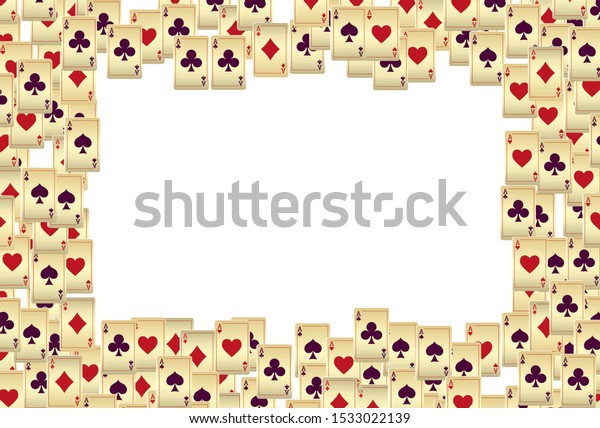 Playing Cards Border On White Background Stock Vector (Royalty Free ...