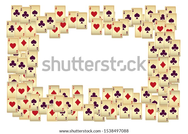 Playing Cards Border On White Background Stock Vector (Royalty Free ...