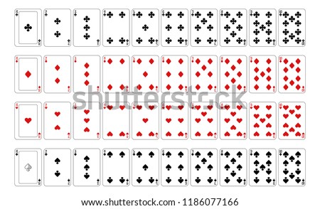 Playing Cards Deck Set Aces All Stock Vector (Royalty Free) 1186077166 ...